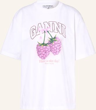 Ganni T-Shirt Mit Schmucksteinen weiss