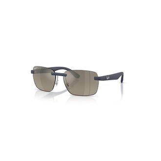 Ray-Ban Rb4470 Polarized+ Lenses Sonnenbrillen Sand Dunkelblau Fassung Grau Glas Polarisiert 62-16