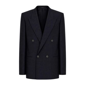 Gucci Leichte Zweireiher-Jacke aus Wolle - - Jackets - Damen - Blau - M