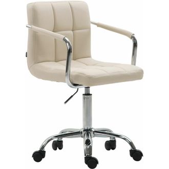 Clp Fauteuil de bureau Lucy V2 en similicuir Cr&egrave;me