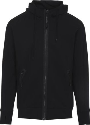 C.P. Company C.p. Company, Homme, Sweatshirts et sweats &agrave; capuche, Noir, Taille: XL SweaT-shirt zipp&eacute; &agrave; capuche en molleton gratt&eacute; en diagonale