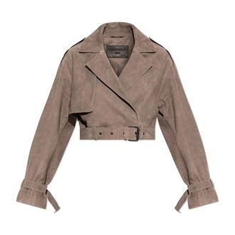 AllSaints Ophelia Cropped Wildlederjacke - - Jackets - Damen - Braun - S