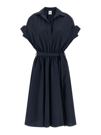 Nude Knielanges Kleid - Blau