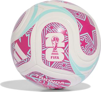 adidas Unisex World Cup 26 TRIONDA Club Ball White/Flash Aqua/Shock Pink 5