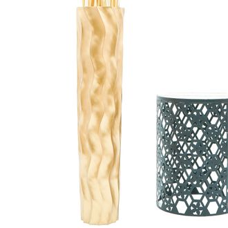 Leewadee Große Deko Bodenvase Für Dekozweige, Hohe Standvase Für Pampasgras, Design Holzvase, 85 cm, Gold