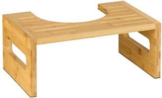 Relaxdays Toilettenhocker, Stuhlgang Unterstützung, WC Hocker für Erwachsene, Bambus, HxBxT: 18,5 x 43,5 x 28 cm, Natur