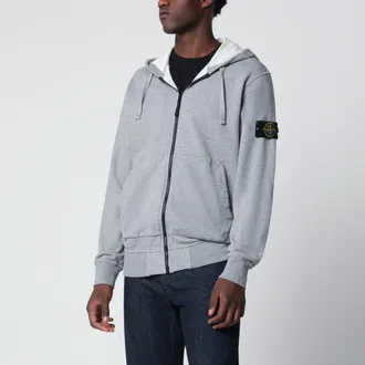 Stone Island Graues Baumwoll-Hoodie in M&eacute;lange-Optik