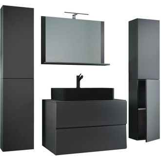 ebuy24 LendasXLBL Badm&ouml;belset 5 Teile anthrazit