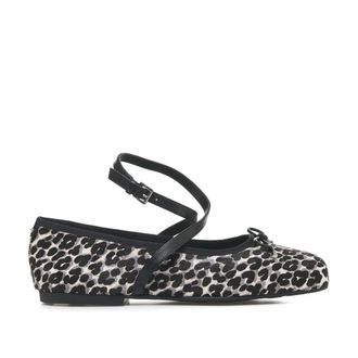 Michael Kors Collette Ballerina-Flachschuhe mit Leopardenmuster aus Kalbshaar - - Shoes - Damen - Schwarzk - 37 EU