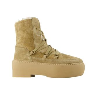 Gia Borghini Klobige Sohle-Schn&uuml;rstiefel in Beige Leder - - Shoes - Damen - Beige - 40 EU