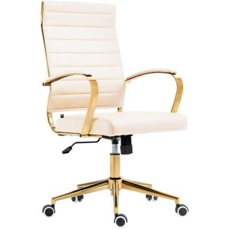 Clp Chaise de bureau Havanna similicuir Cr&egrave;me