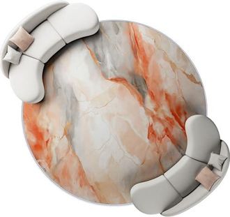 Generic Or Rose Tapis Rond Lavable, Motif &Eacute;l&eacute;gant Marbre Art D&eacute;co pour Enfants Salon Chambre &agrave; Coucher Salle &agrave; Manger ou Salle de Jeux Tapis Doux et Moelleux,