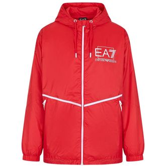 Emporio Armani Rote Kapuzenjacke ea7 Mit Auff&auml;lligem Logo
