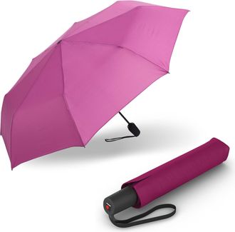 Knirps Regenschirm I.200 Medium Duomatic in Violet mit Schirmtasche I kleiner Taschenschirm mit Drucktaste I Regenschirm automatisch & kompakt I Taschenregen