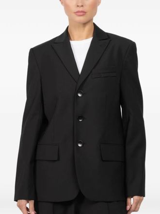 Tibi button-fastening flap-pocket blazer - Schwarz