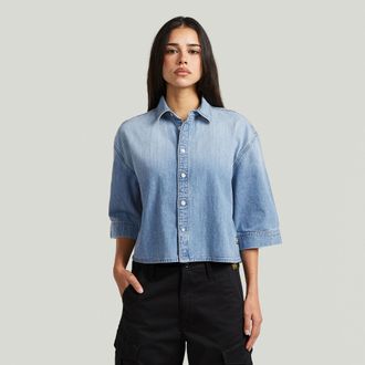 G-Star Boxy Blouse - Mittelblau - Damen