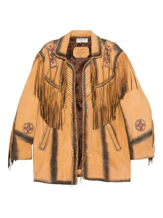 A.N.G.E.L.O. Vintage Cult blazer ajust&eacute; en cuir - Marron