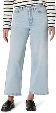 Amazon Essentials Jean Jambes Larges, Taille Haute et Faible &Eacute;lasticit&eacute; Femme, Bleu Givr&eacute; Clair D&eacute;lav&eacute;, 40-42