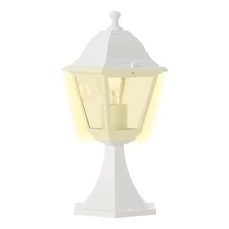 Brilliant Nissie Sockelleuchte wei&szlig; - spritzwassergesch&uuml;tzte Au&szlig;enleuchte mit E27 Fassung - Pollerleuchte f&uuml;r Mauer, Terrasse & Au&szlig;enbereich