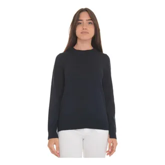HUGO BOSS Femme, Pulls, Bleu, Taille: 44 FR Pull en Laine avec Fentes Latérales