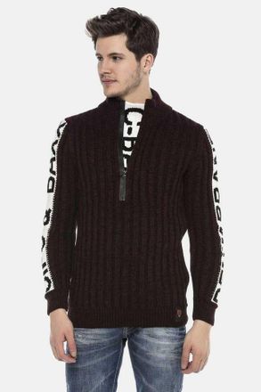 Cipo & Baxx Strickpullover Pullover (1-tlg) mit Marken Schriftzug, CP216