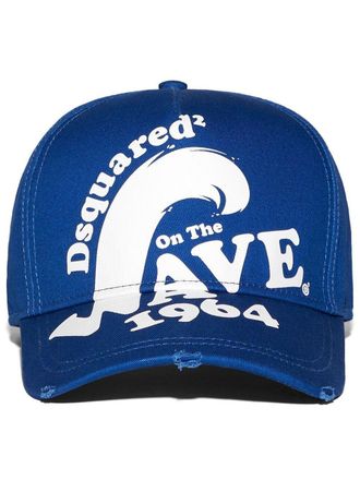 Dsquared2 casquette en coton &agrave; logo imprim&eacute; - Bleu