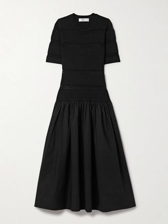 Sea New York Devon Midikleid Aus Stretch-strick Und Baumwolle - Schwarz