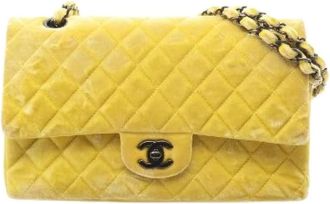 Chanel Sac bandouli&egrave;re Matelass&eacute; Double Flap Pre-owned - Femme - Pre-owned - Jaune - Taille: ONE Size