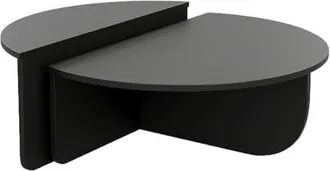 Vente-Unique Lot de 2 Tables Basses - Noir - ALOEVA