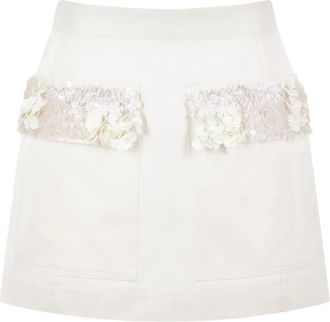 Plan C Plan C, Femme, Jupes, Blanc, Taille: 36 FR Pocket Mini Skirt