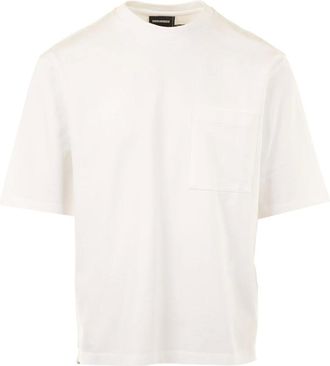 Dsquared2 Homme, Tops, Blanc, Taille: M T-Shirt &agrave; Col Rond