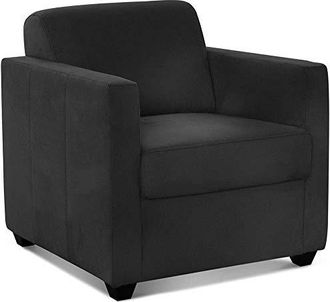 Cavadore Cavadore Sessel Camerus mit Federkern / Polstersessel im trendigem Design / 78 x 80 x 83 / Mikrofaser: schwarz