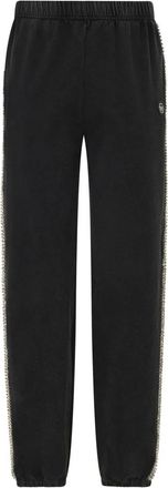 Philipp Plein Femme, Pantalons, Noir, Taille: 38 FR Cotton Joggers Strass