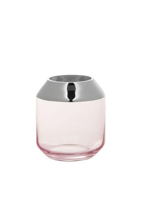 Fink SMILLA Teelichthhalter,Glas,hellrose H.14cm,D.12cm