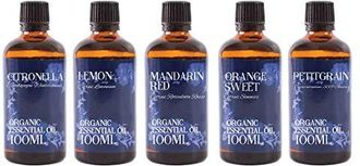 Mystic Moments Ätherisches Öl Starter Pack - Bio Zitrusöle - 5 x 100ml - 100% rein