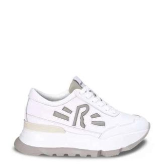 Ruco Line Wei&szlig;e und Salbei Leder Sneakers - - Shoes - Damen - Wei&szlig; - 39 EU