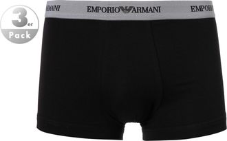 Emporio Armani Herren Trunks schwarz Baumwolle & Mix unifarben