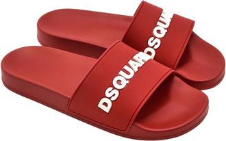Dsquared2 Homme, Chaussures, Rouge, Taille: 43 EU Logo Slides