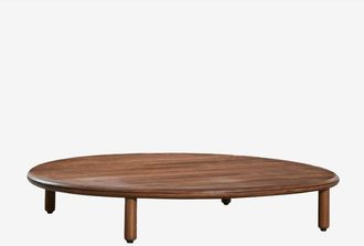 Sklum Sklum - Table basse ronde Olivia en bois dacacia Brun Acacia foncé Ø100 cm