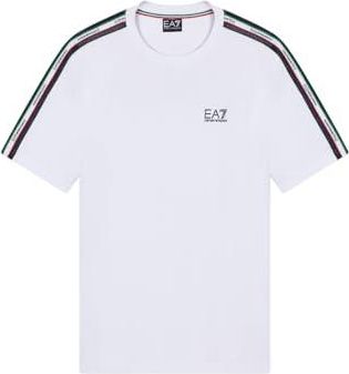 Emporio Armani EA7 7M001861 T-shirt en jersey de coton italien Spirit, Blanc, XXL