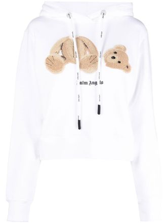 Palm Angels Palm Angels Bear Over Hoodie - Wei&szlig;