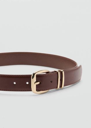 Mango Ceinture boucle carr&eacute;e marron - Femme - XL - MANGO