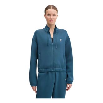 Guess Femme, Sweatshirts et sweats &agrave; capuche, Bleu, Taille: 40 FR SweaT-shirt z fermetureure &eacute;clair Cecilia