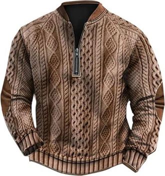 Generic Sweat-shirt de No&euml;l pour homme - Pull &agrave; capuche pour homme - Style d&eacute;contract&eacute; - Tendance - Ample - Imprim&eacute; 3D - Fermeture &eacute;clair - Manches longues - 