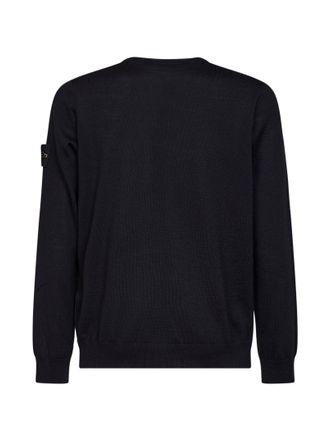 Stone Island Mens Crewneck Sweater Rws Black Virgin Wool