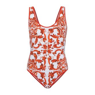 Dolce & Gabbana Einteiler mit Majolika-Print - - Swimwear - Damen - Orange - M