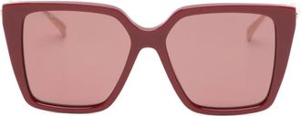 Gucci Sonnenbrille mit geometrischem Gestell - Gold