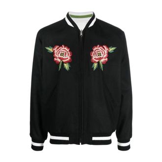 Kenzo Homme, Vestes, Noir, Taille: M Blouson Bomber R&eacute;versible &agrave; Fleurs