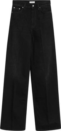 Toteme Femme, Pantalons, Noir, Taille: W25 Wide Leg Denim