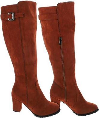Yardwe Bottes Hautes Femme &agrave; Talons Bottes Montantes dAutomne et Hiver Couleur Marron Clair Taille 39 Semelle Antid&eacute;rapante Confortable Chaussures &Eacute;l&eacute;gantes 